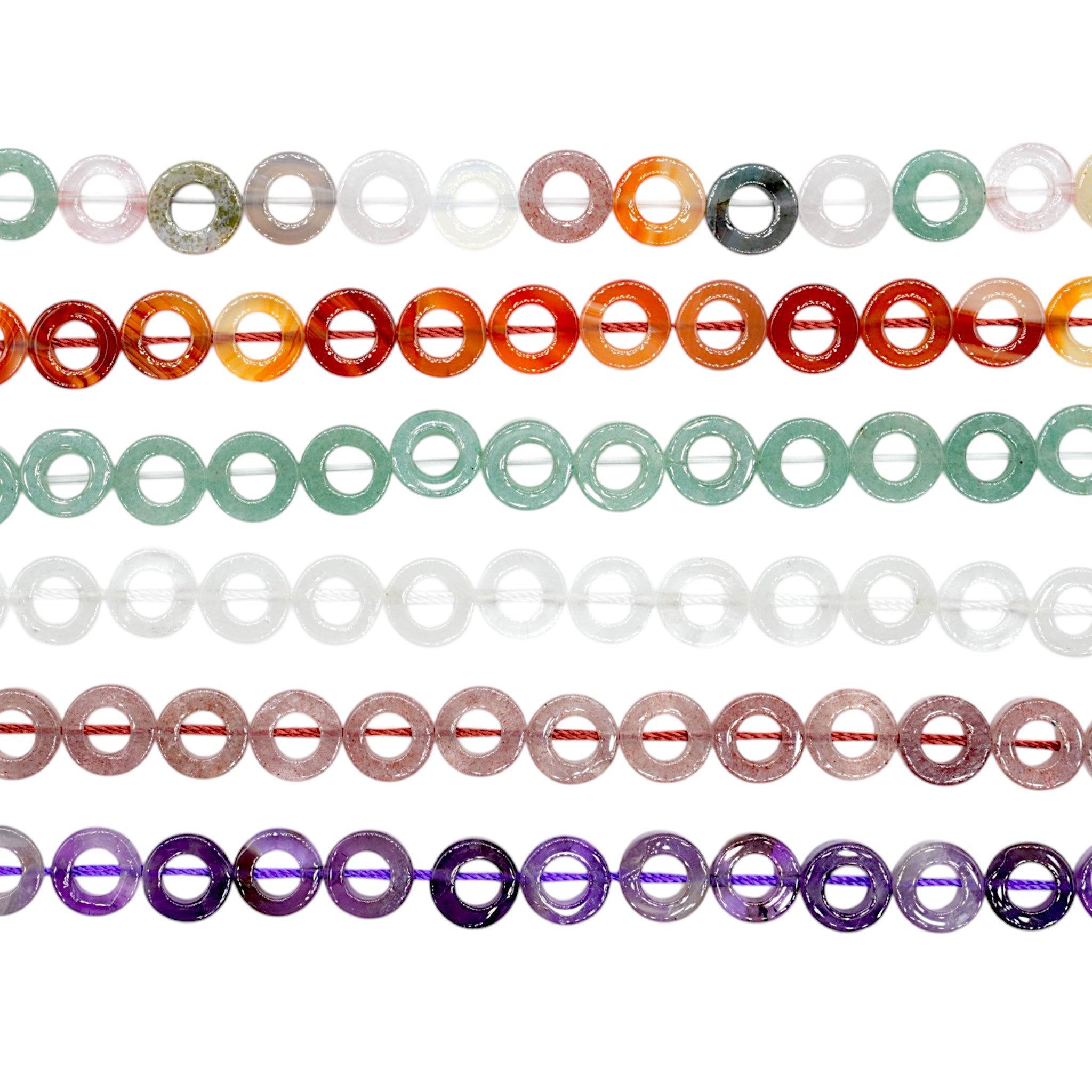 Flat donut wire reference 40 — 10 mm (6 stones available) | Foliesbijoux