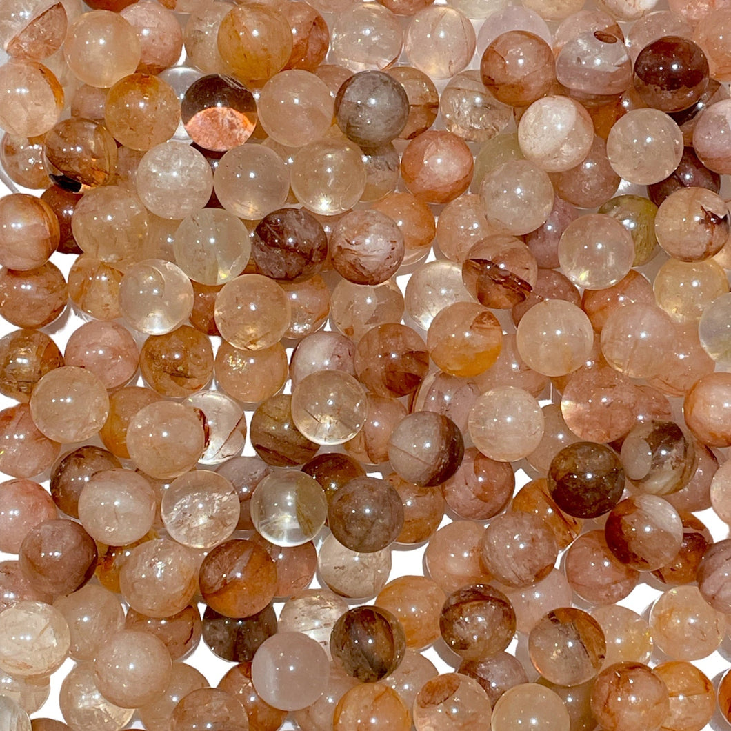 Boule 14 mm quartz hematoide rouge non percé – FoliesBijoux