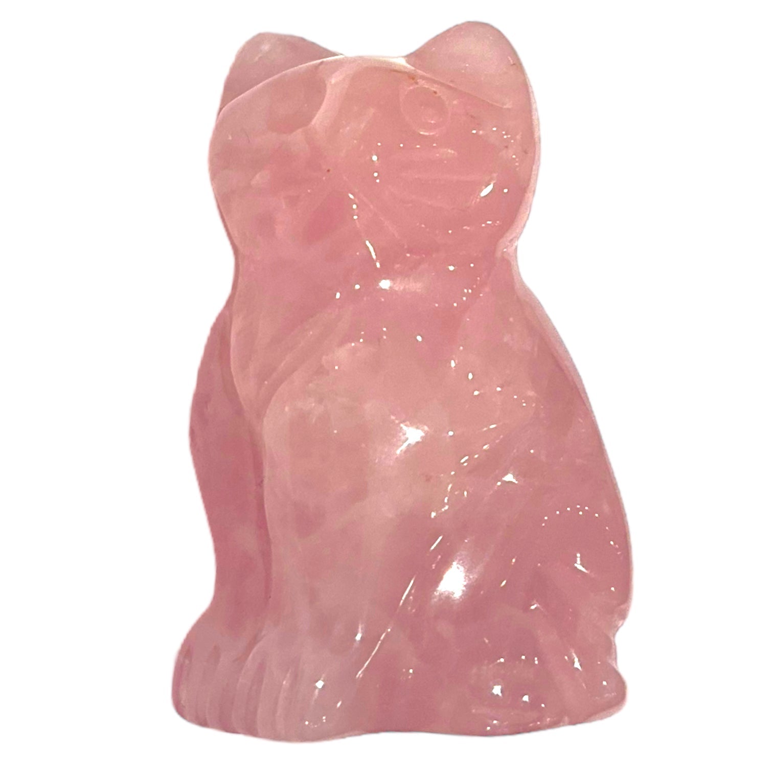 Figurine de Chat en Quartz Rose | Foliesbijoux