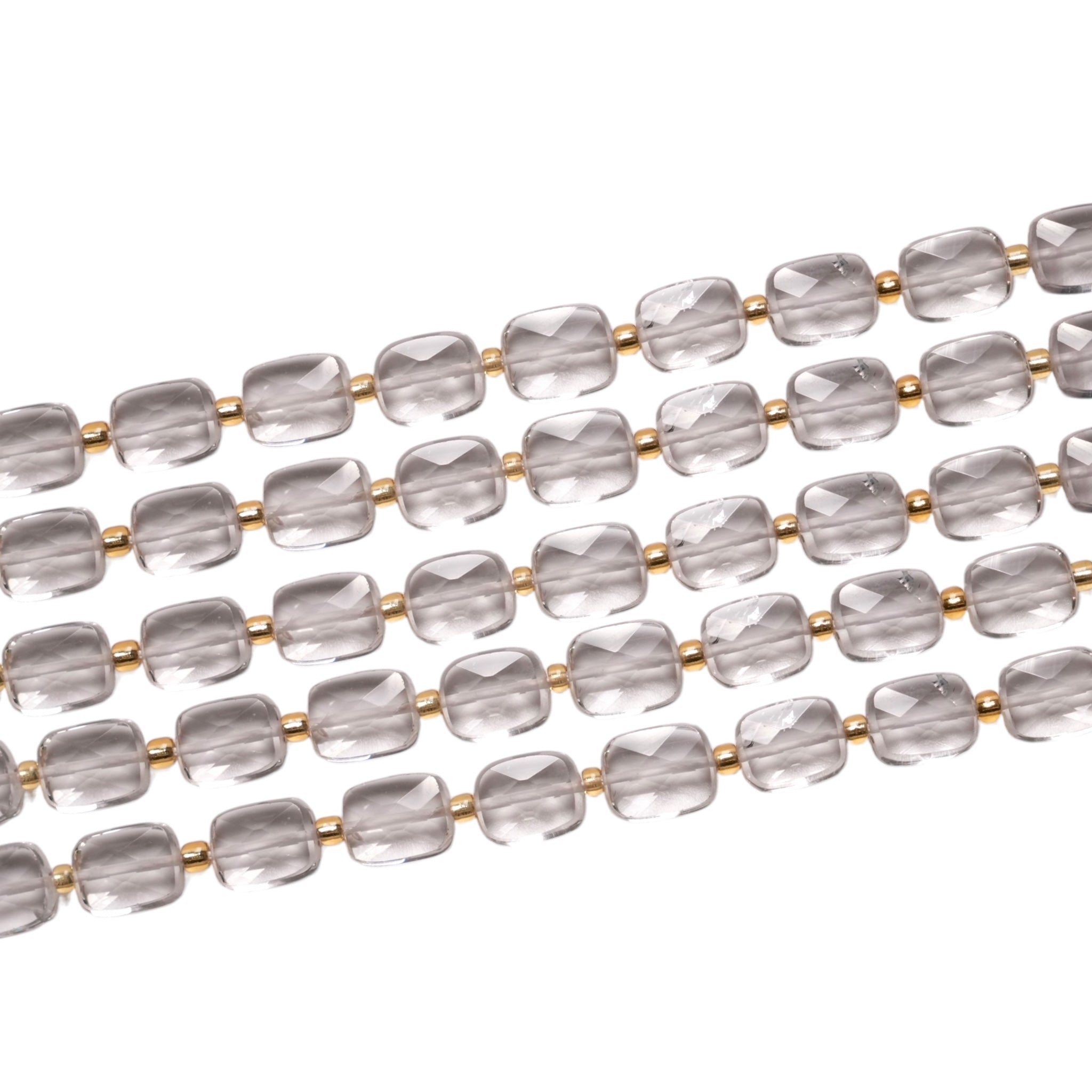 Fil de 32 Cristal de roche rectangulaire 8x10 mm | Foliesbijoux